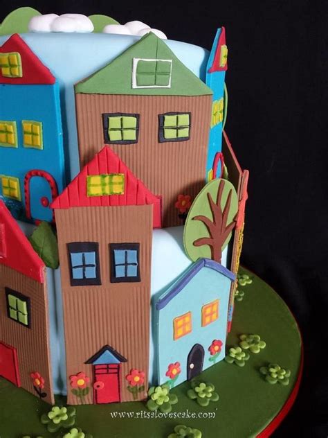Houses Cake Cake By Ritsa Demetriadou Cakesdecor