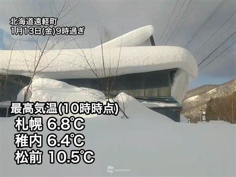 北海道は気温上昇で落雪など注意 明日から寒さ戻り来週は極寒 ウェザーニュース