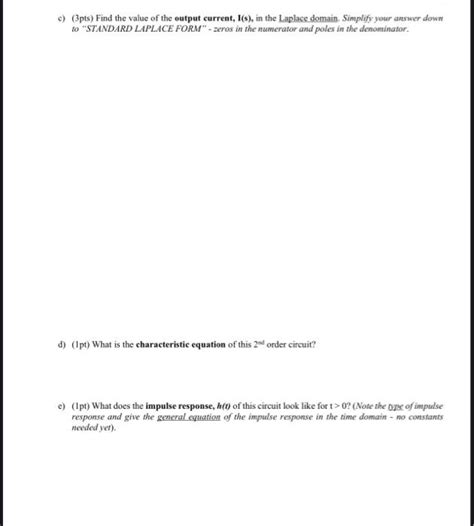 Solved 1 10pts Answer The Following Questions For The