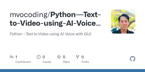 Github Mvocodingpython Text To Video Using Ai Voice With Gui