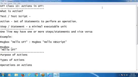 Uft Tutorial 13 Actions In Uft Youtube