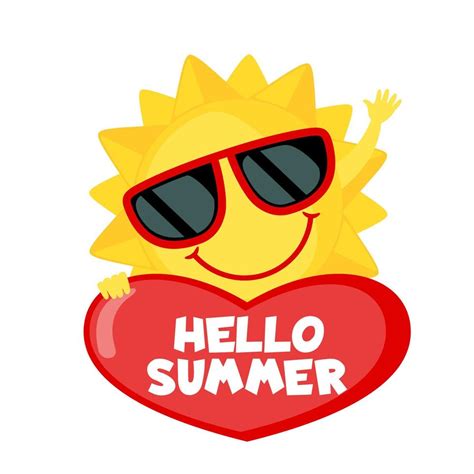 Funny Sun With Sunglasses And Heart Isolated On White Background