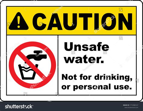Unsafe Water Not Drinking Sign Stock Vector Royalty Free 1772988167