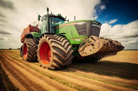 Premium Ai Image Tractor Spraying Pesticides On Soybean Field With Sprayer At Spring Neural