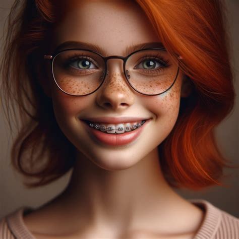 Unique British Teenage Ginger With Glasses And Braces Ai Art