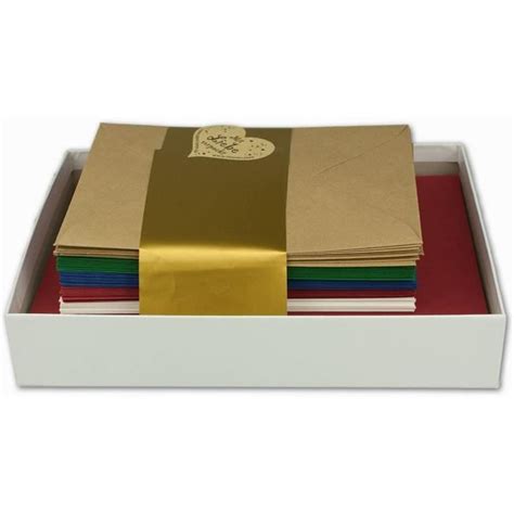 Lot de cartes pliées vierges avec enveloppe et feuilles d insertion au format B Couleurs