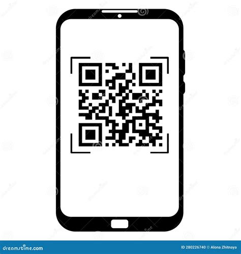 Mobile Phone Scan Qr Code Reader Applecation Technology Concept Isolated Barcode Scaner Stock