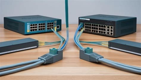 Premium Photo Modern Network Switches In A Tech Workspace Ideal For IT Setups