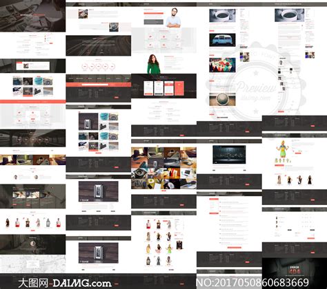 含线上购物系统的网站页面设计模板大图网图片素材