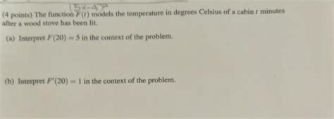 Solved Points The Function F T Models The Temperature Chegg