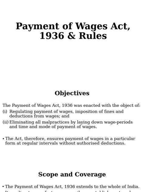 Payment Of Wages Act 1936 And Rules Pdf