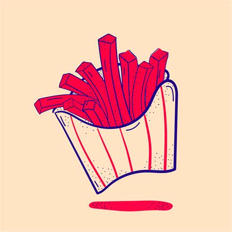 Illustration Vector Outline French Fries 12807381 Vector Art At Vecteezy
