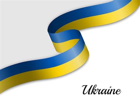 Premium Vector Waving Ribbon Flag Of Ukraine