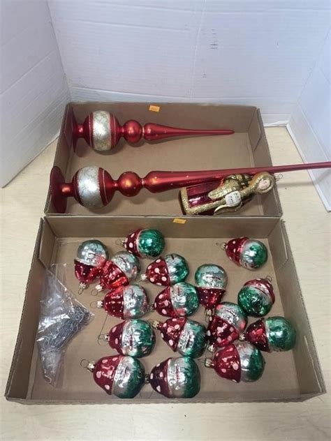 Vintage Mercury Glass Christmas Ornaments Live And Online Auctions On