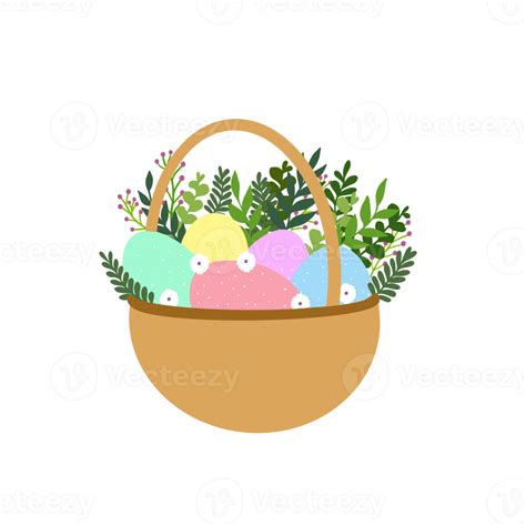 Easter Eggs Basket 20965435 Png