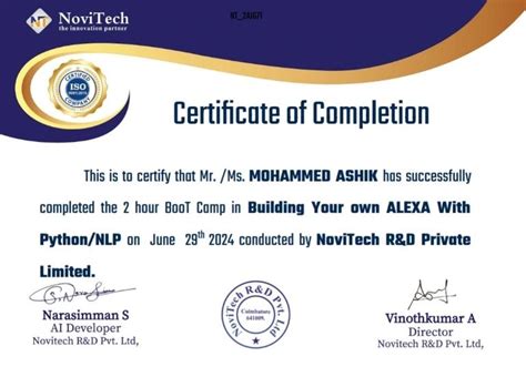 Mohammed Ashik On Linkedin Python Nlp Alexadevelopment