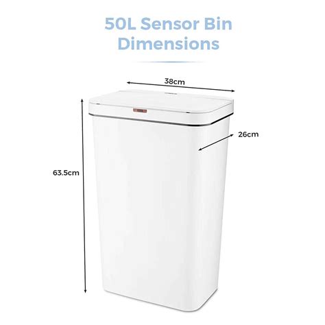 Tower 50l Rectangular Sensor Bin Dunelm