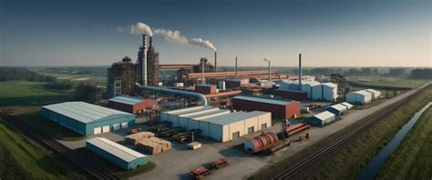 Isometric Illustration Of Modern Factories And Plants With Industrial