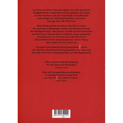 Joy Press Simon Reynolds Sex Revolts Gender Rock Und Rebellion Hhv