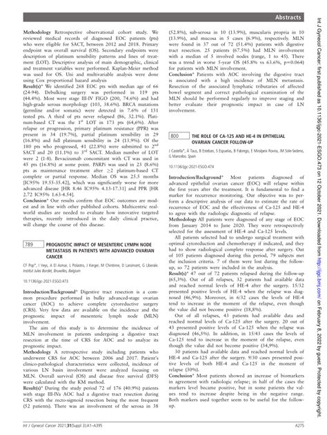 Pdf 789 Prognostic Impact Of Mesenteric Lymph Node Metastasis In Patients With Advanced