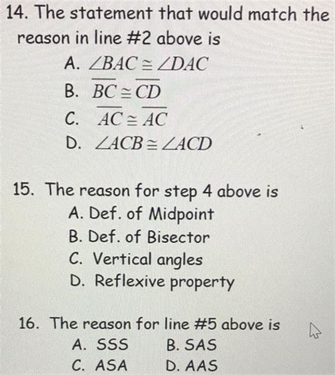solved l 스 b c С d given ac bisects zbad ab ad prove