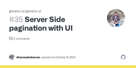 Server Side Pagination With Ui · Issue 35 · Generic Uigeneric Ui · Github