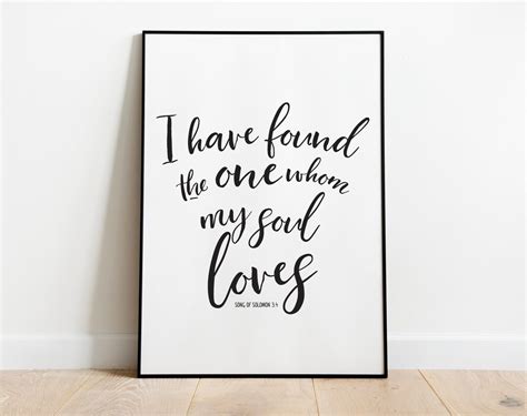 Ich Fand Den Den Meine Seele Liebt Druck Lied Von Solomon Schrift Wand
