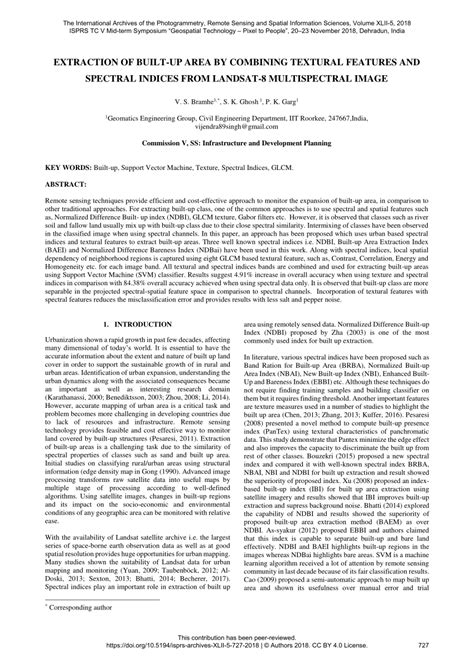 Pdf Extraction Of Built Up Area By Combining Textural Features And