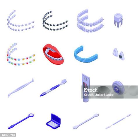 齒套圖示集 等軸測樣式向量圖形及更多牙箍圖片 牙箍 立體 Dental Aligner Istock
