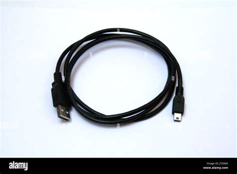 Black Usb Connection Cable Isolated On White Stock Photo Alamy