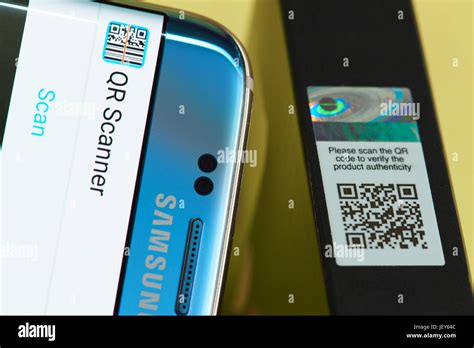 New York Usa June 27 2017 Scanning Qr Code On Product Box With Mobile Smartphone