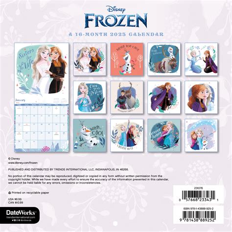 Trends International 2023 Disney Frozen Mini Wall Calendar