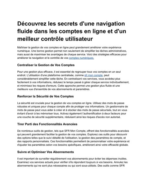 PPT Découvrez comment optimiser la gestion de vos comptes en ligne facilement PowerPoint