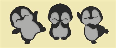 Penguin Wall Decor For 3d Print Cnc 3d Scene 3d Model 3d Printable