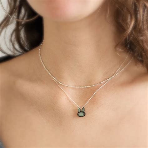 Lucky Bunny Necklace • Sweet Rabbit Pendant • Layered Necklace Set