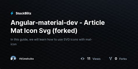 Angular Material Dev Article Mat Icon Svg Forked Stackblitz