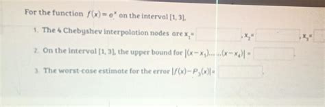 Solved For The Function Fxθx On The Interval 13 1
