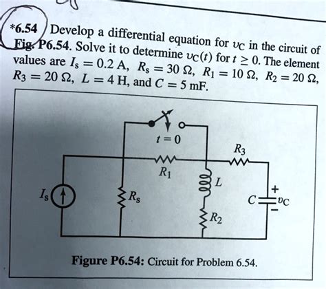 Solved Develop A Differential Equation For Vc In The Circuit Of Fig P6 54 Solve It To