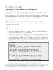 Cmps 260 Pa6 V2a Pdf CMPS 260 Spring 2022 Programming Assignment 6 250 Points All Coding To