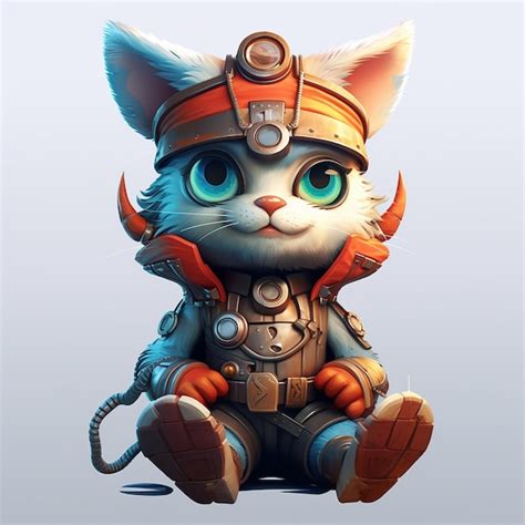Premium Ai Image Cute Animal Funny Character Cat Kitty Cog Pet