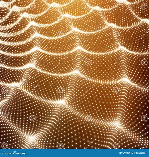 Wave Grid Background Ripple Grid Lattice Background Abstract Vector Illustration Cyberspace
