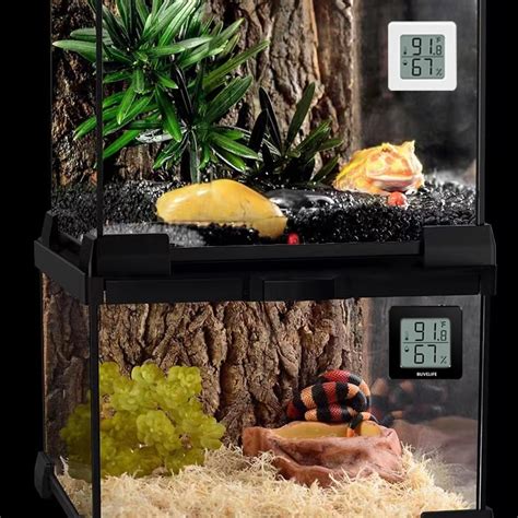 Termómetro De Terrario De Reptiles Higrómetro Pantalla Digital Caja