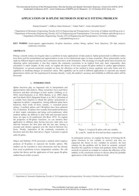 Pdf Application Of B Spline Method In Surface Application Of B
