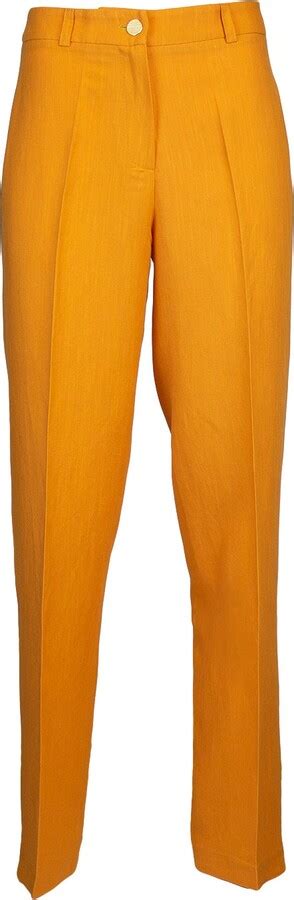 Lalipop Design Wide Leg Viscose Linen Orange Pants Shopstyle