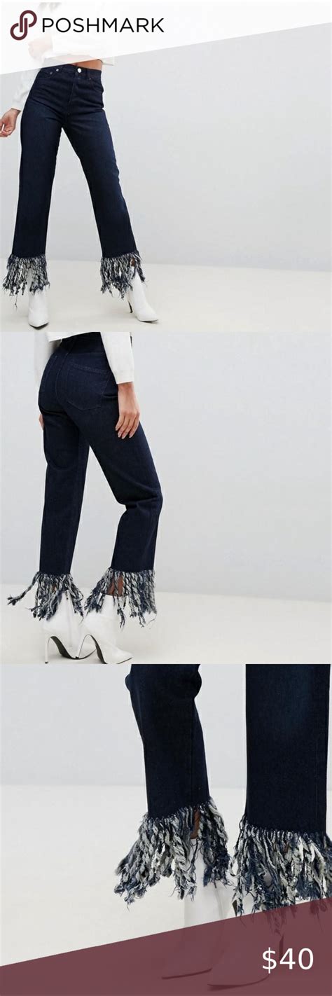 Asos Fringe Bottom Jeans Fringe Bottom Jeans Asos Mom Jeans High