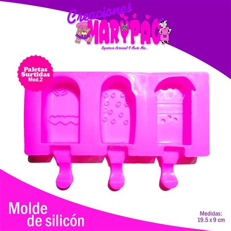 Molde De Silicón Paletas Tipo Magnum Mini Surtidas Mod2
