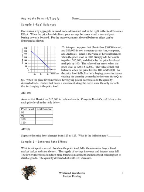 Aggregate Demand Worksheet Pdf Aggregate Demand Interest