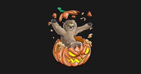 Sloth Pumpkin Halloween Gist Shirt Sloth Halloween Pumpkin Sticker