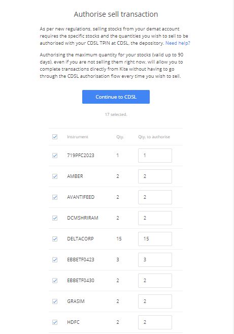 Zerodha CDSL TPIN Explained Pre Authorise Sell From Demat