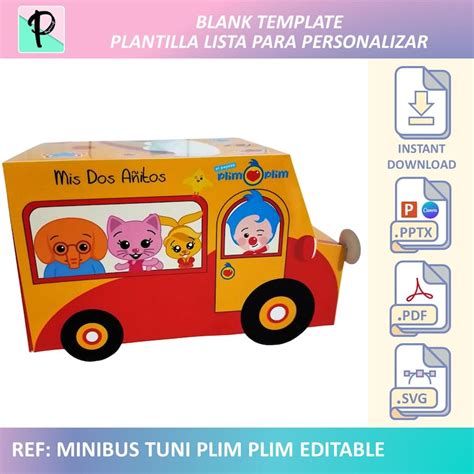 Plim Plim Clown Favor Box Bus Paper Craft Plim Plim Printable Kit